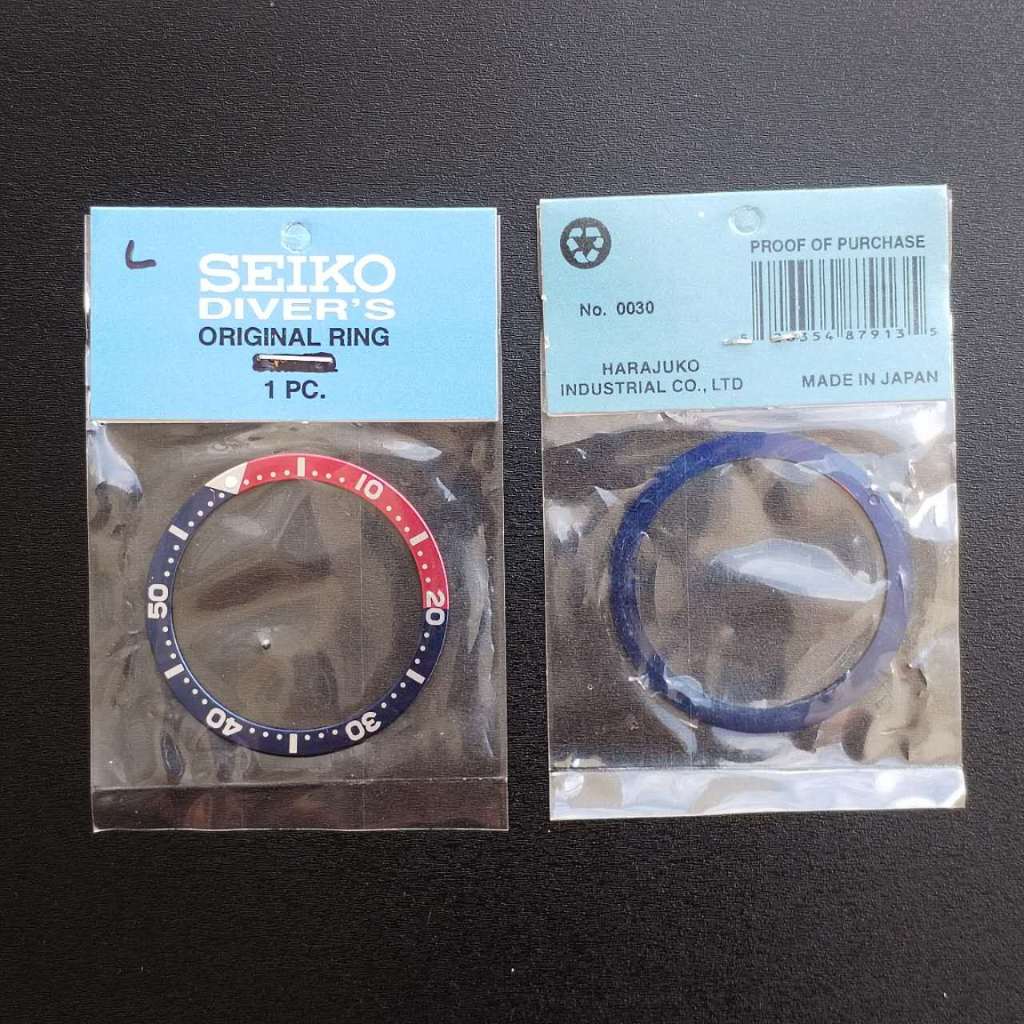 Original Seiko Divers Bezel Ring (Dial Ring) 10bar Large Red/Blue Color ...