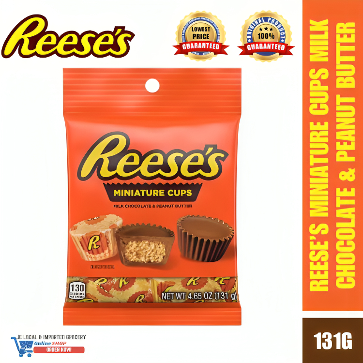 REESE'S Miniature Cups Milk Chocolate & Peanut Butter 131grams - BEST ...