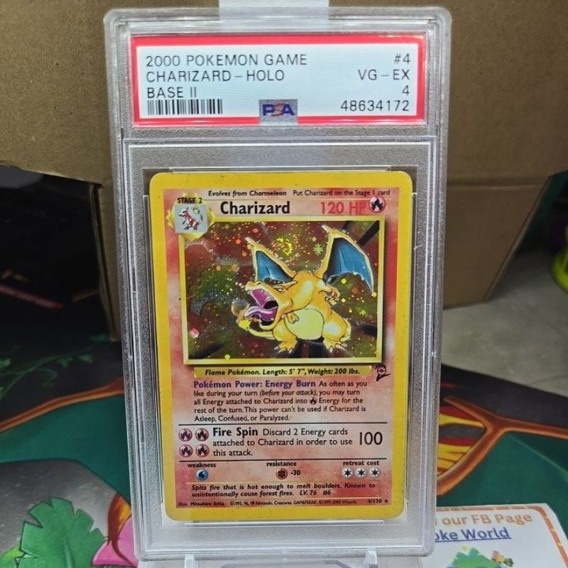 PSA 4 Charizard 4/130 Base Set 2 - 2000 Holo Vintage Pokemon TCG Graded ...