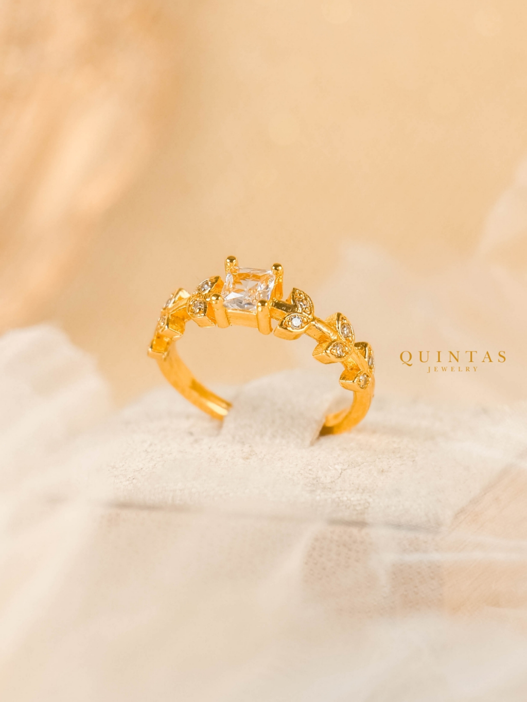 QUINTAS ™ Fleur Diamond Vine Ring (Adjustable) (With FREE Jewelry Gift ...