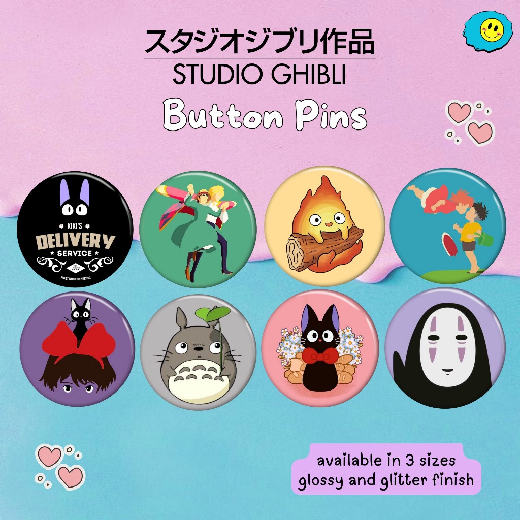 Studio Ghibli Button Pin Badge Anime Button Pins 25mm 32mm 58mm ...