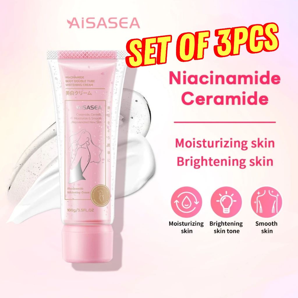 KKJJ AISASEA Niacinamide Double Tube Whitening Body Lotion Half serum ...