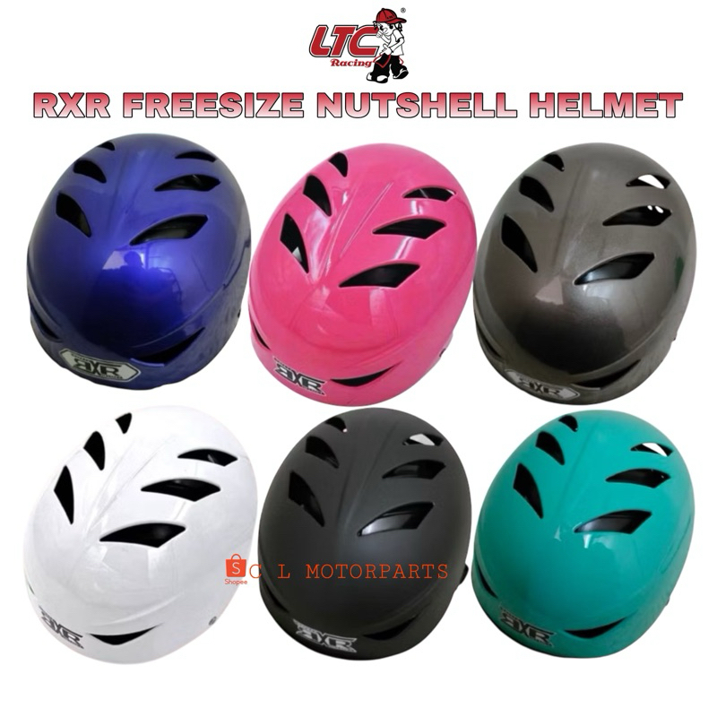 RXR HALF FACE NUTSHELL HELMET (FREESIZE) UNISEX | Shopee Philippines