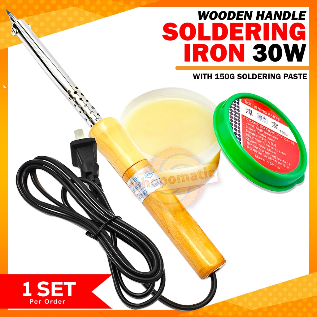 Soldering Iron Wooden Handle With 150g Rosin Soldering Flux Paste ...