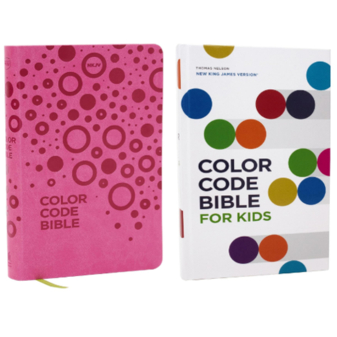 NKJV, Color Code Bible for Kids, Hardcover/ Pink Leathersoft Comfort ...