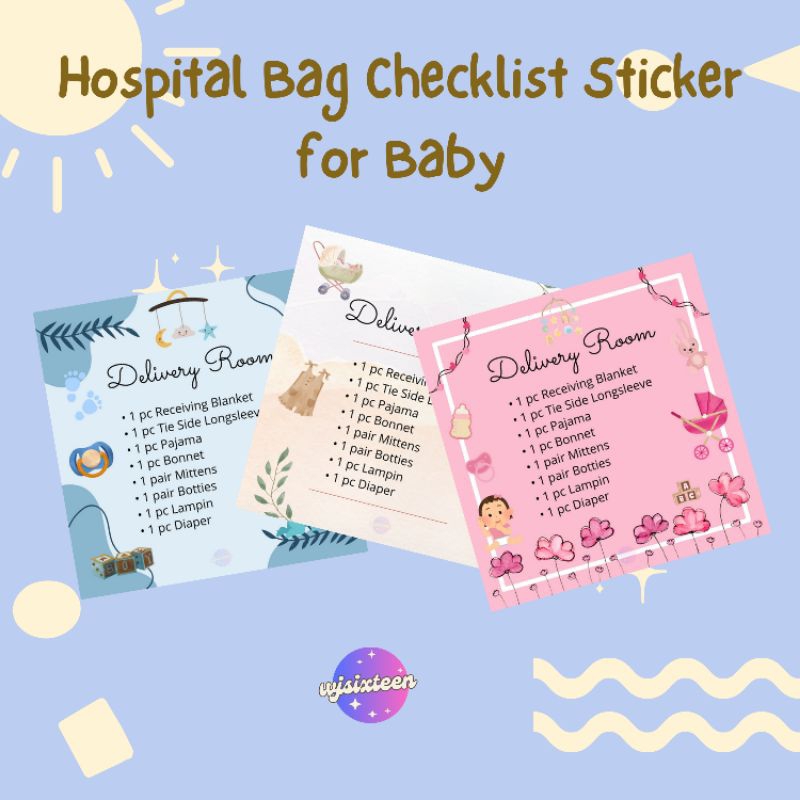 Hospital Bag Checklist Sticker for Baby | Shopee Philippines
