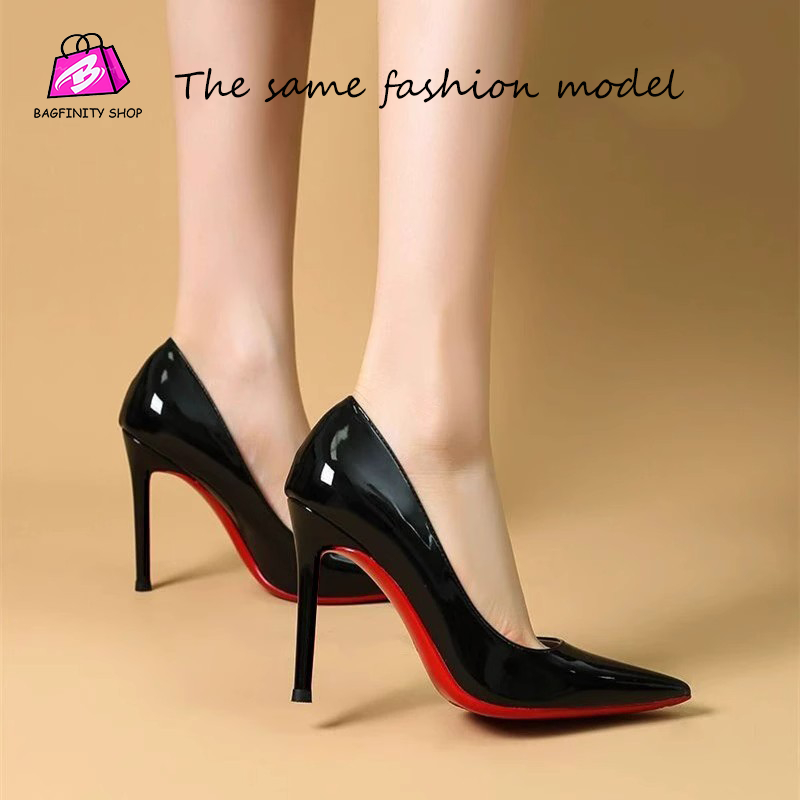 3.7inches korean fashion Pointed Heels Sexy Weding Heels black office ...
