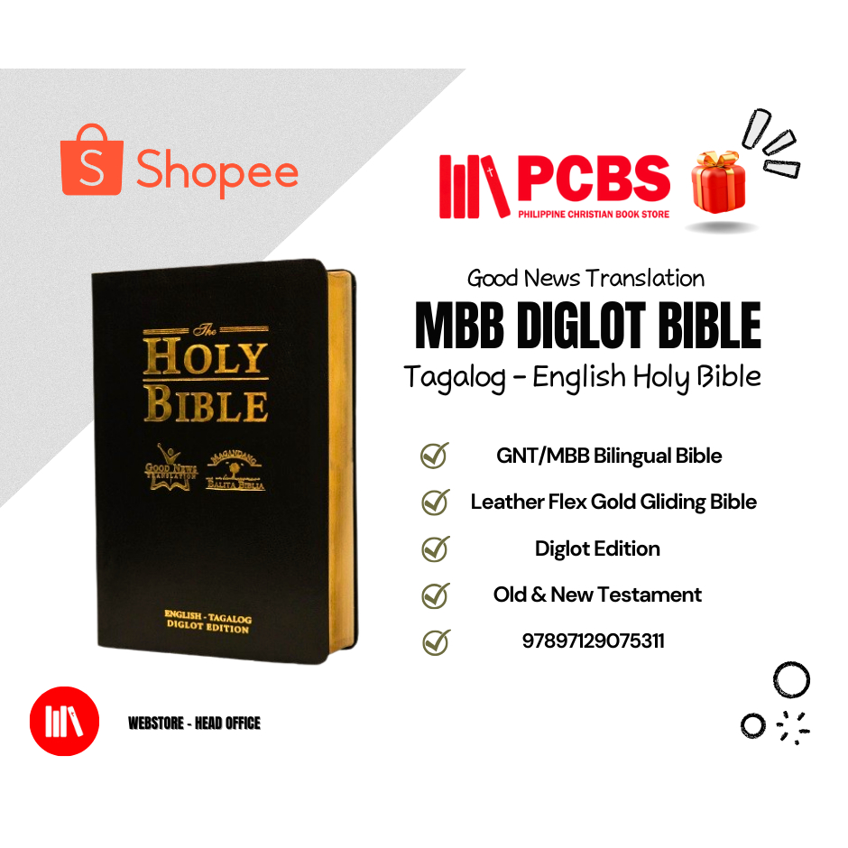 PCBS MBB Diglot Holy Bible (POINT TYPE 8) English - Tagalog Magandang ...