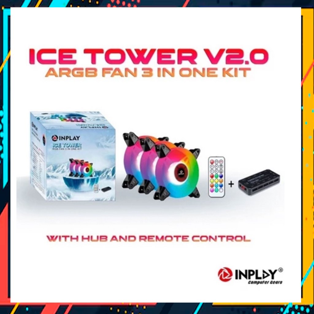 Inplay ICE TOWER V2 3-In-1 Fan Kit | ARGB Dual Sync Mode for Computer ...