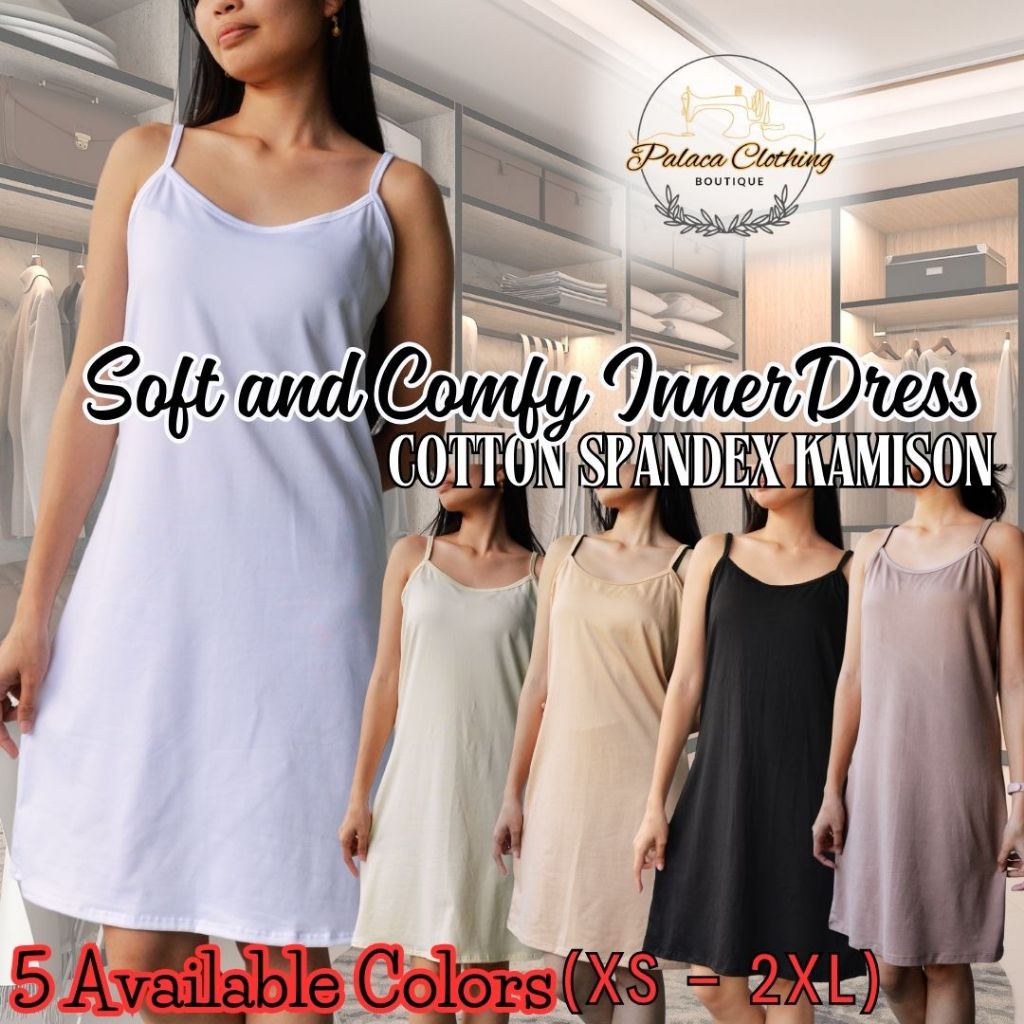 Soft and Comfy InnerDress Cotton Spandex Stretchy Minimalist Versatile ...