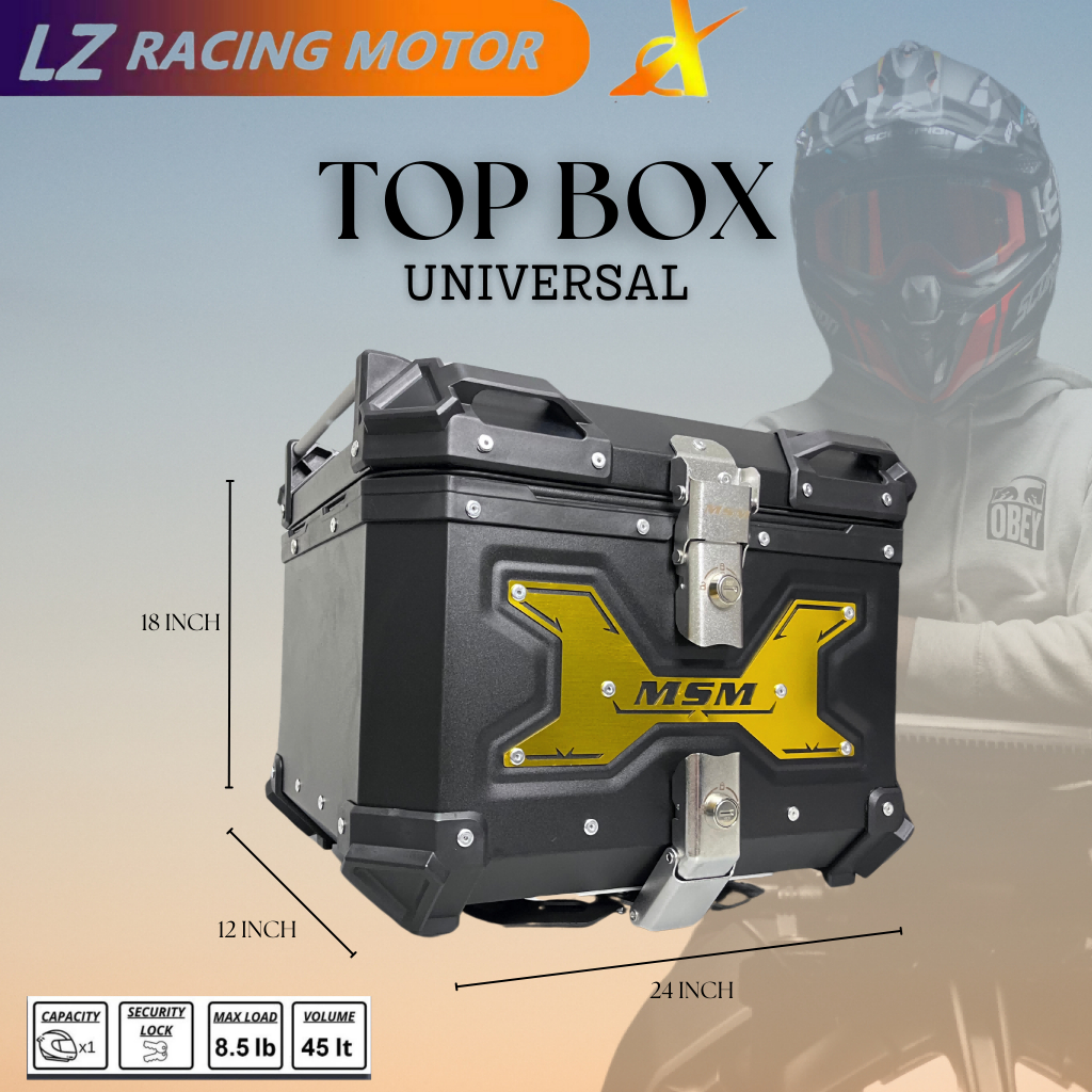 MSM ALUMINUM ALLOY TOP BOX UNIVERSAL COMES WITH BRACKET MAX LOAD 8.5 LB ...
