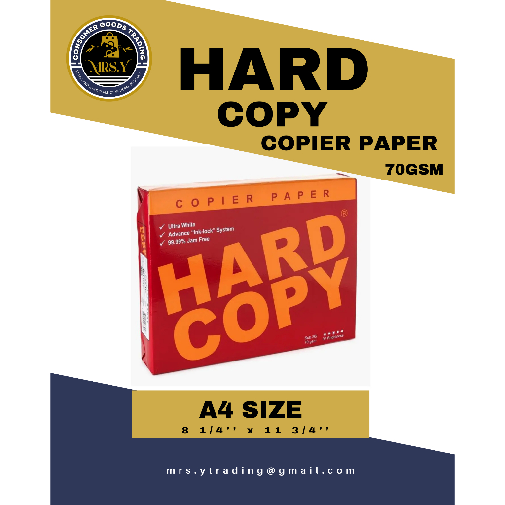 A4 Hard Copy BondPaper 1 Ream 70GSM (8.25x11.75) | Shopee Philippines