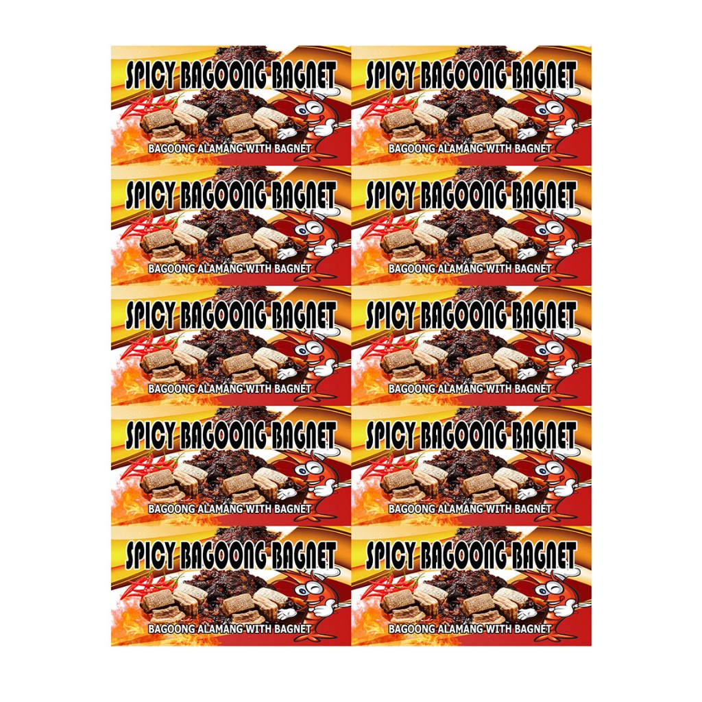 STICKER LABELS FOR SPICY BAGOONG BAGNET NOT CUSTOMIZED (GENERIC ...