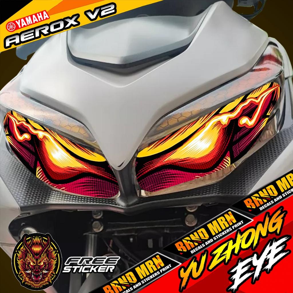 YAMAHA AEROX 155 V2 Headlight Dragon Eye Sticker Tint | Shopee Philippines