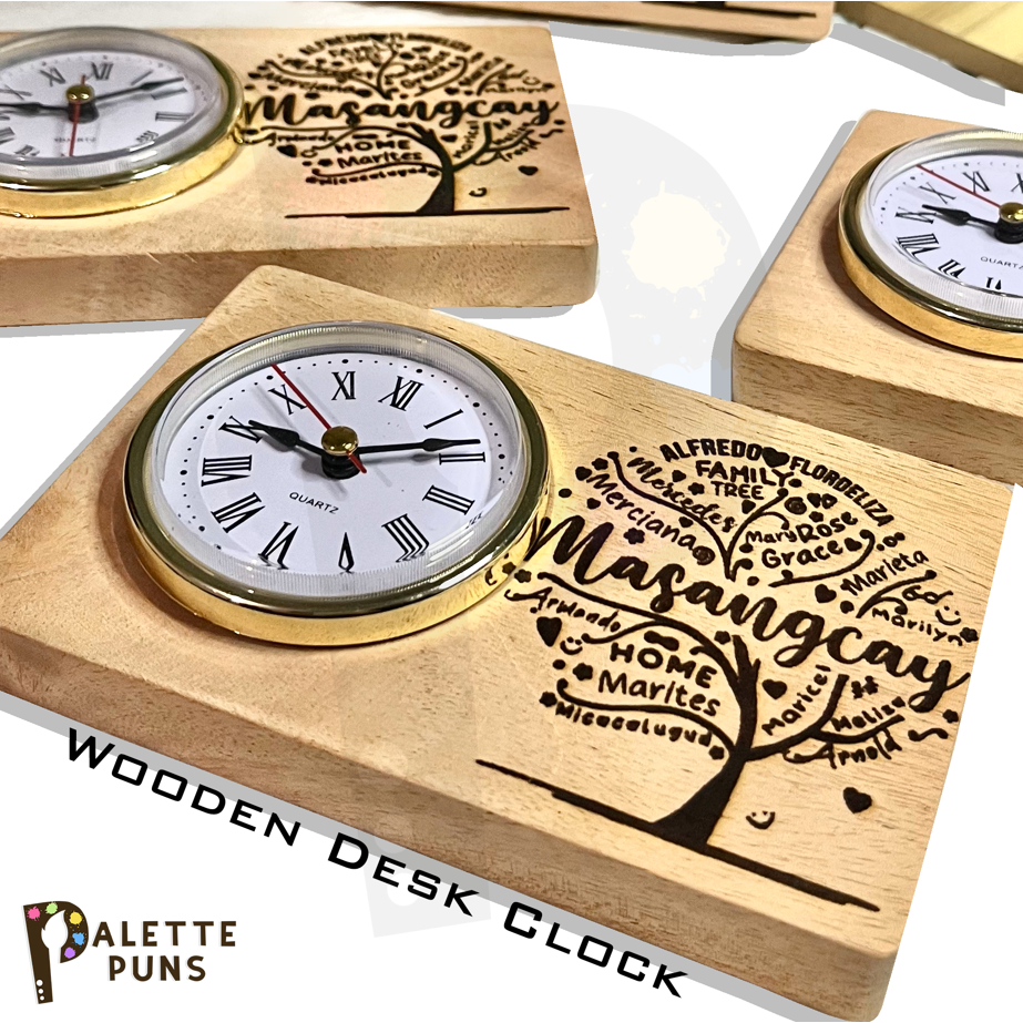 Laser Engraved Personalized Wooden Desk Clock | Shopee Philippines