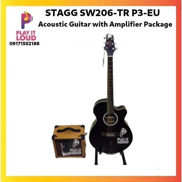 !! SUPER SALE !! STAGG SW206-TR P3-EU Acoustic Guitar with Amplifier ...
