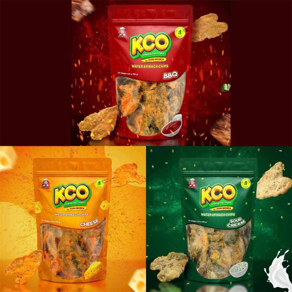 KCO Crispy Water Spinach Chips/Kangkong Chips 120g in 3 Flavors ...
