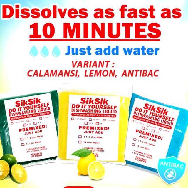 DIY Dishwashing Liquid Kit (2L, 3L 5L 15L Yield) - Easy Mix Formula - Calamansi & Lemon Scent ...