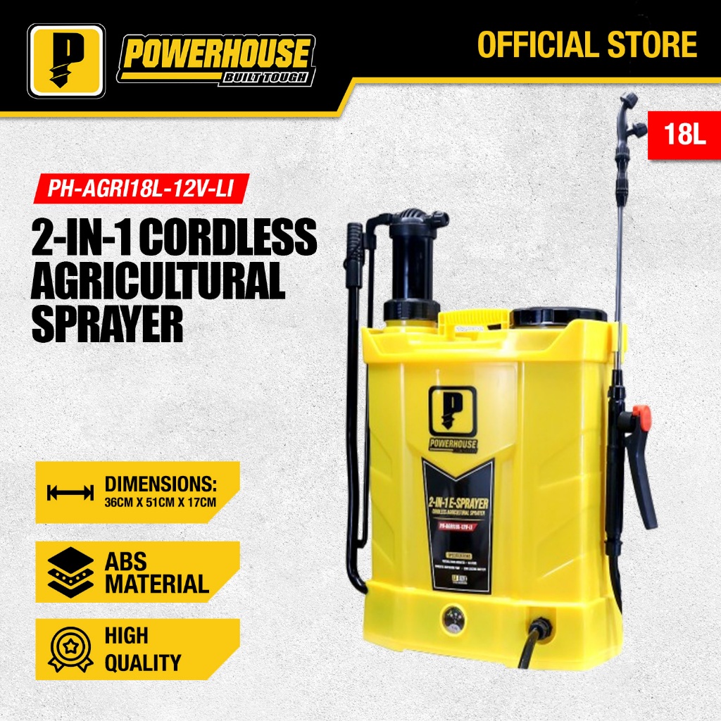 PowerHouse 2 in 1 E-Sprayer Cordless Lithium-Ion Battery Agricultural ...