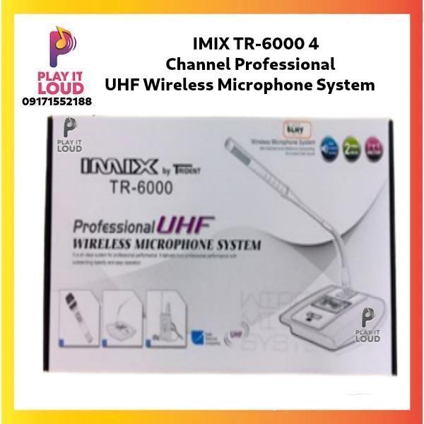 IMIX TR-6000 4 Channel Professional UHF Wireless Microphone System ...