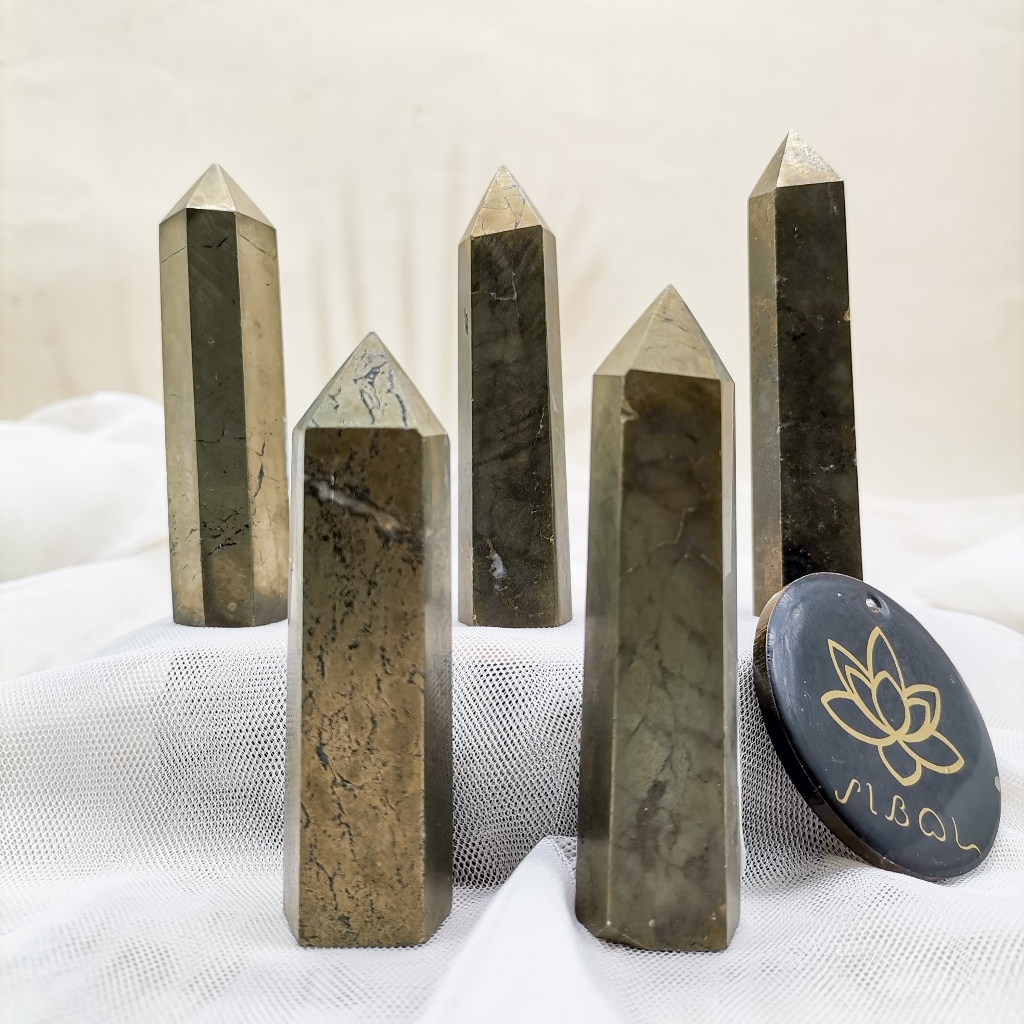 Pyrite Tower (Bringer of Luck) Pyrite Crystal Tower Obelisk Polished ...