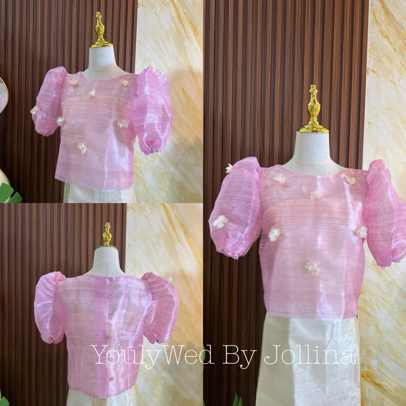 Modern Filipiniana Kimona With Flowers (Lily) | Shopee Philippines
