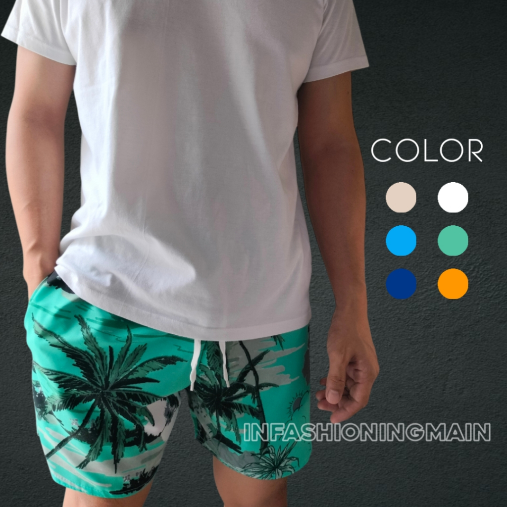 Summer Print Taslan Shorts for men unisex | Shopee Philippines