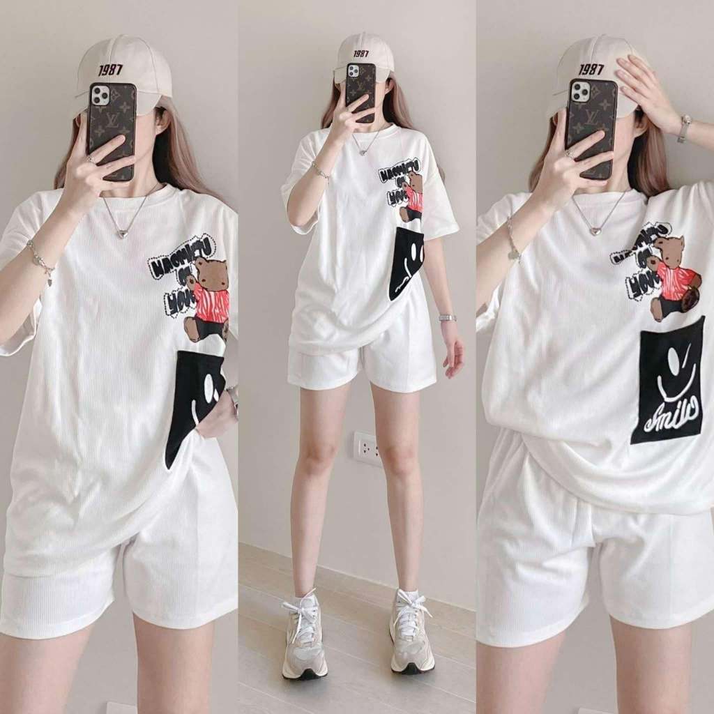 Shaina's Printed Waffle Terno with Blouse and Side Pocket for Women ...