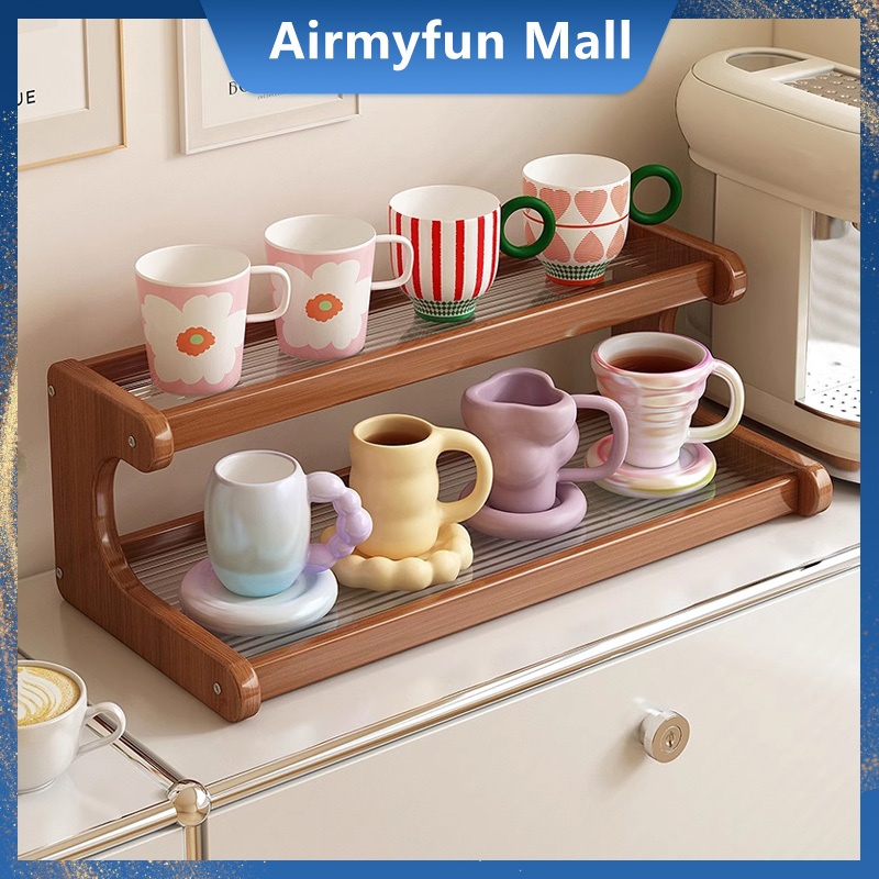 Wooden Shelf Desk Organizer Storage Rack Display Space Saver Bamboo ...