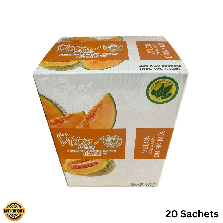 FIRST VITA PLUS MELON GOLD CANTALOUPE NATURAL HEALTH DRINK MIX 20 Sachets | Shopee Philippines