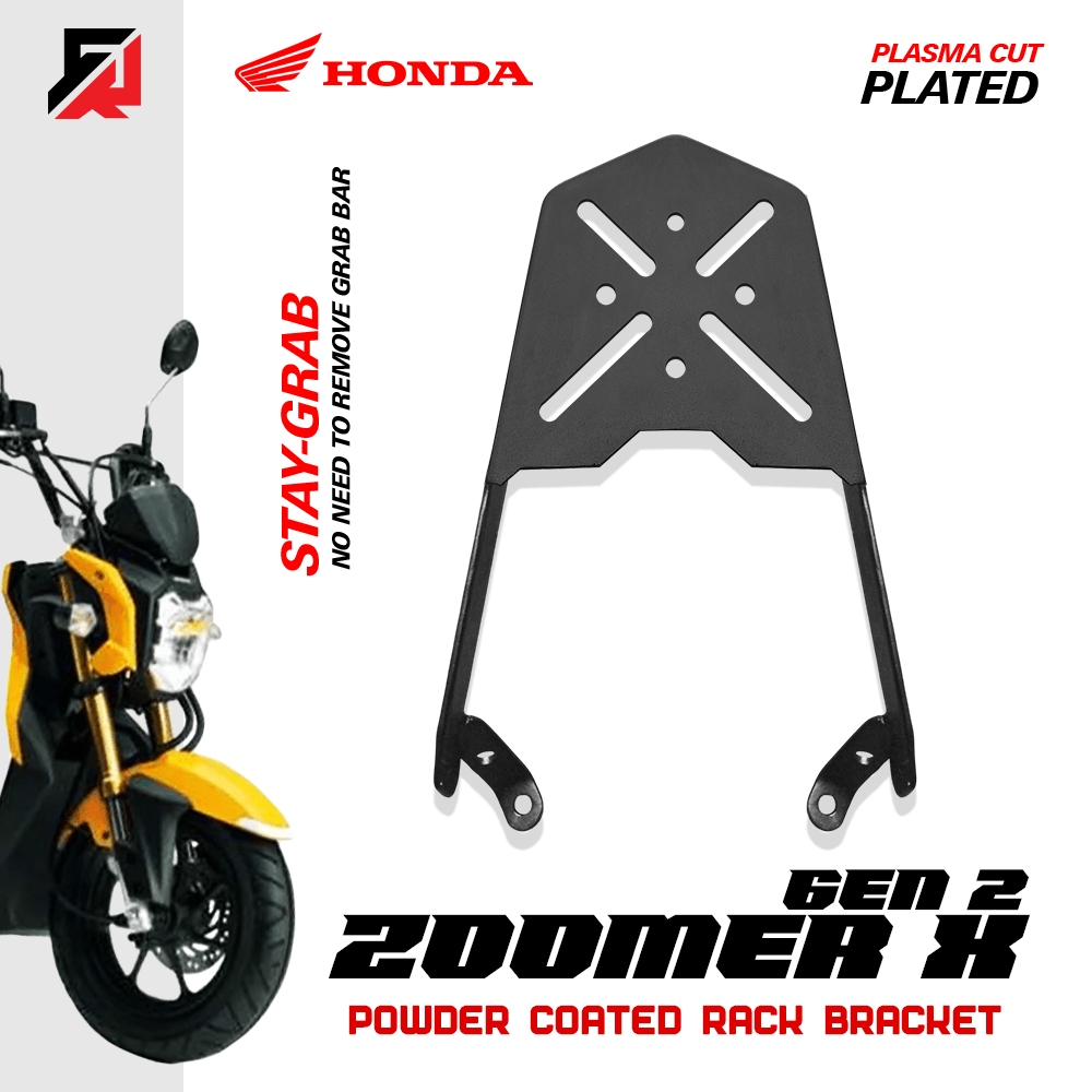 HONDA ZOOMER GEN 2 STAY GRAB/TOPBOX BRACKET/BLACK POWDER COATED/HEAVY ...
