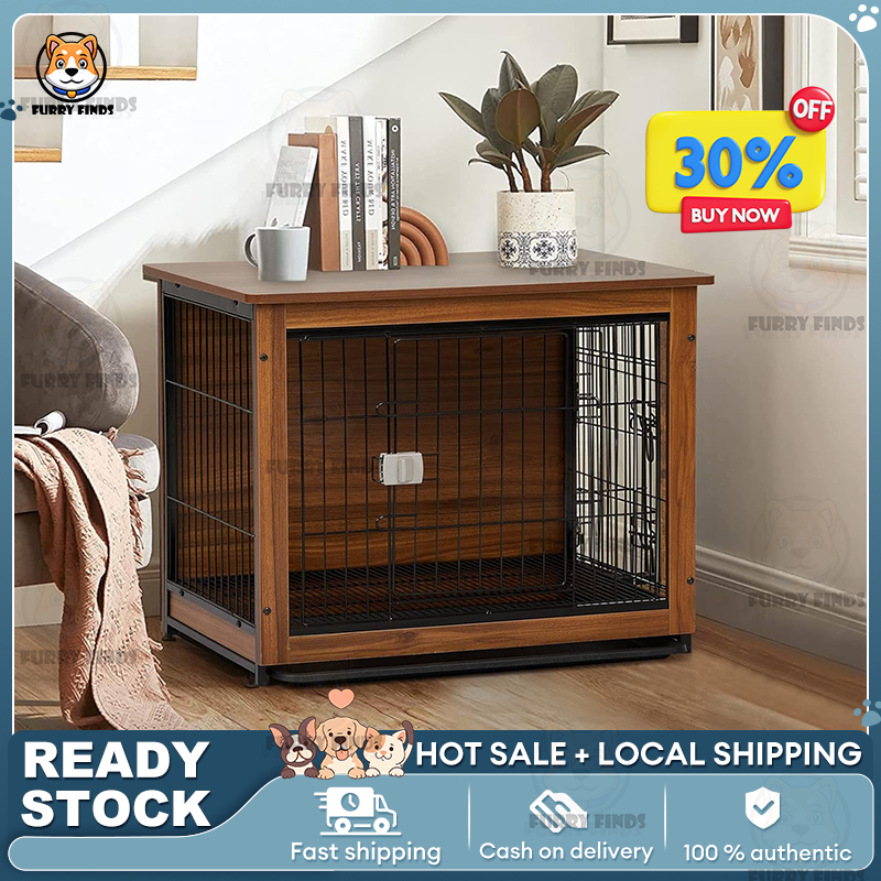 Dog cage Fashionwu Large Dog Crate Furniture, Wooden Dog Crate ...