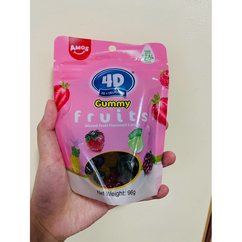 4D Gummy Fruits Candy mixed fruits flavored candy 96g | Shopee Philippines
