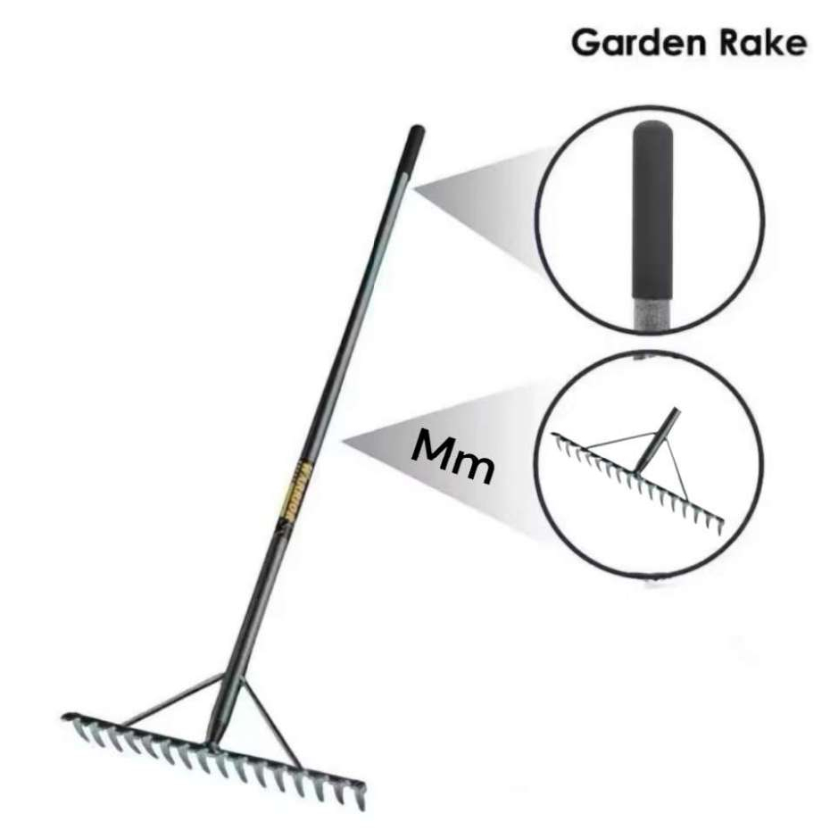 GARDEN RAKE metal width 37cm tines length 120cm long | Shopee Philippines