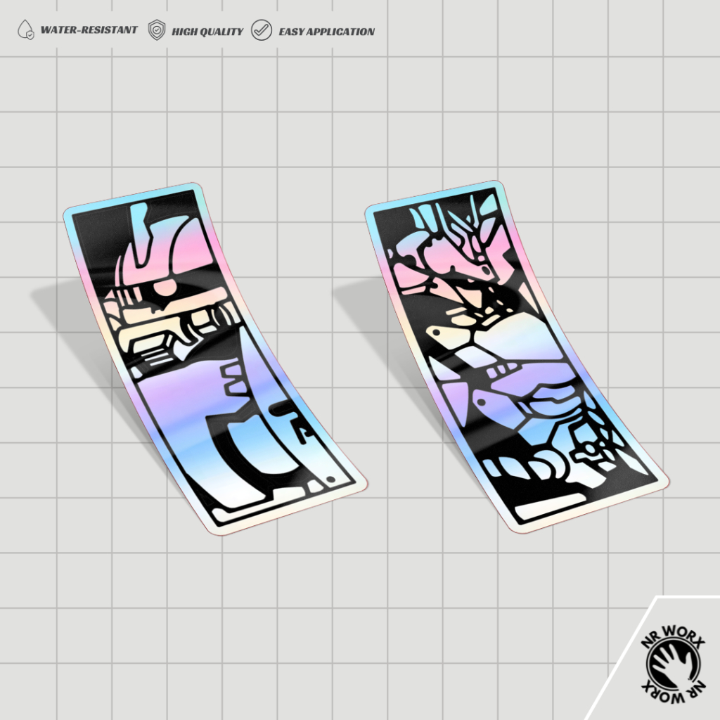 Zaku Commander Sazabi Gundam Mobile Suit Anime Holographic Vinyl ...