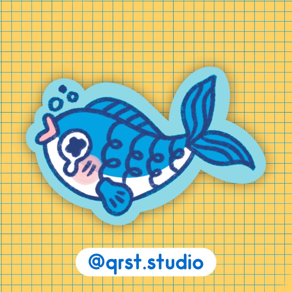 Anxiety Fish Waterproof Sticker • Original Art for Laptop Tumbler ...