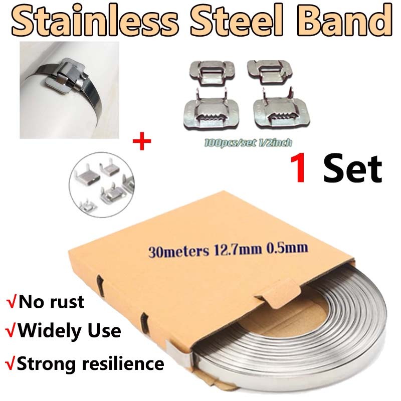 Stainless Steel Strapping Band Steel Cable Tie Installation Strap ...