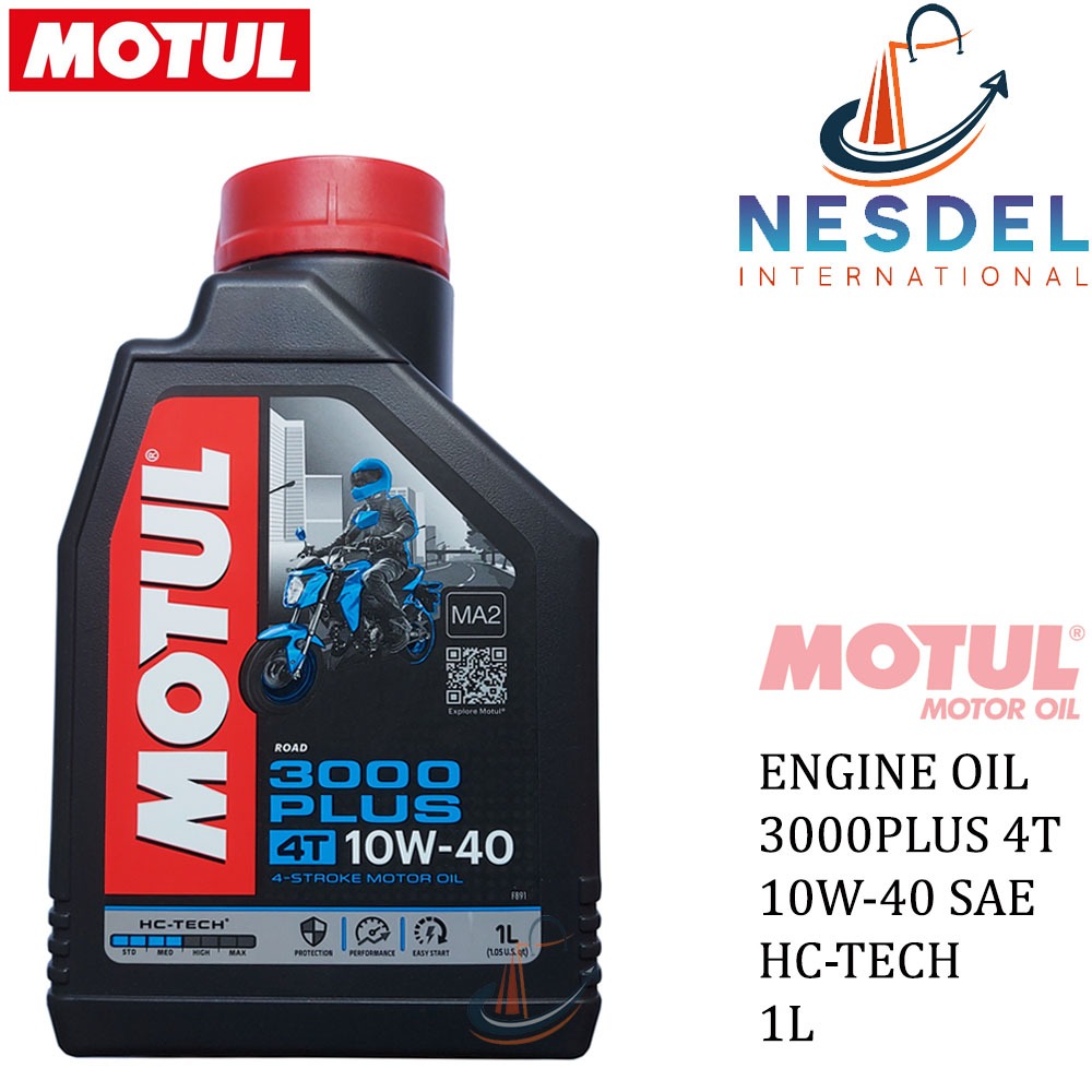 Motul Engine Oil 3000 PLUS 4T 10W-40 1L HC TECH Genuine Original I Nesdel | Shopee Philippines