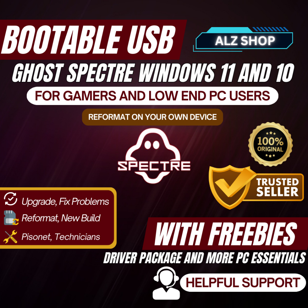 64GB USB Latest Ghost Spectre Bootable USB Win 11 and 10 | Shopee ...