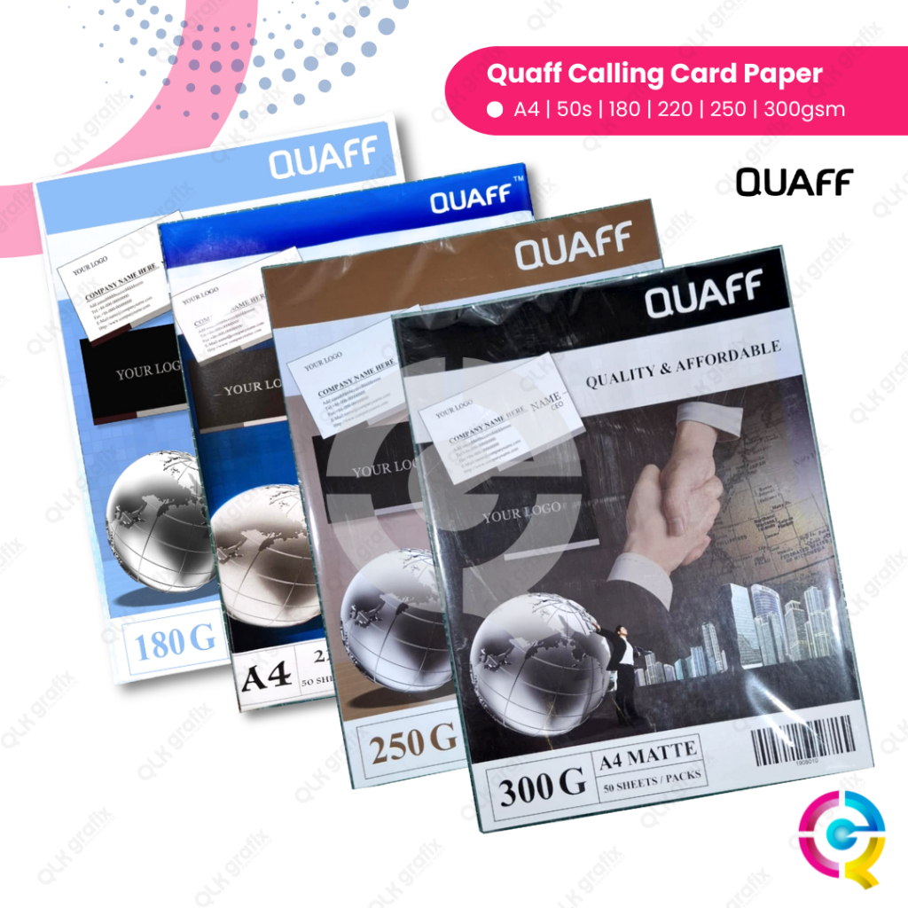 QUAFF Calling Card Paper Matte 180gsm | 220gsm | 250gsm | 300gsm ...
