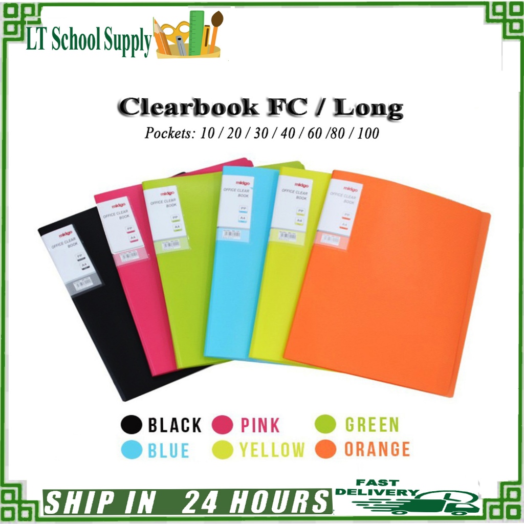 Midgo Non refillable Pocket clearbook / display book Long size (40 ...