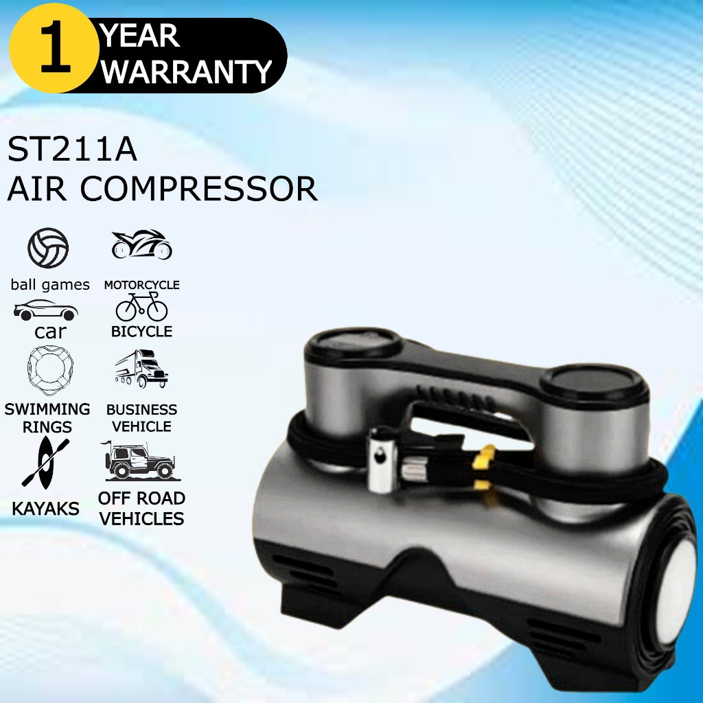 JANTECH AIR COMPRESSOR ST211A Car Tire Inflator Portable 150 PSI ...