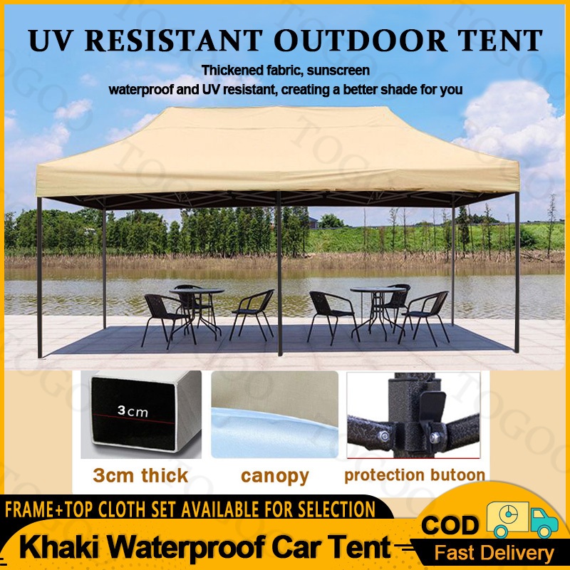 Folding Retractable Tent 3×4.5/3×6M Khaki Waterproof Car Tent ...