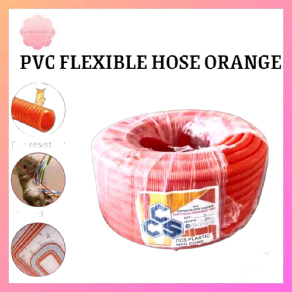 PVC Flexible Hose Orange Flexible Hose Electrical 1/2'' Per Roll | Shopee Philippines