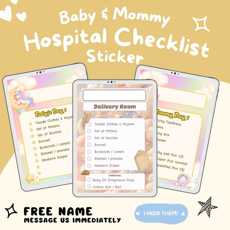 8pcs Baby Hospital Bag Checklist Sticker for ziplock | Baby and kommy ...