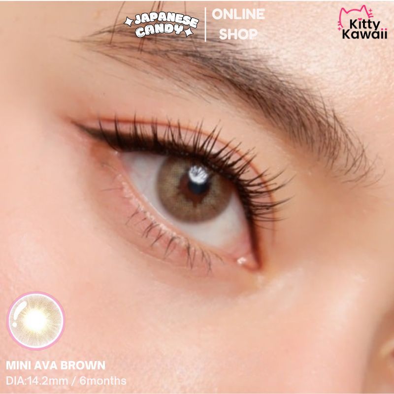 Kitty Kawaii 6 Months Mini Ava Brown Contact Lens + Free Lens Case I ...