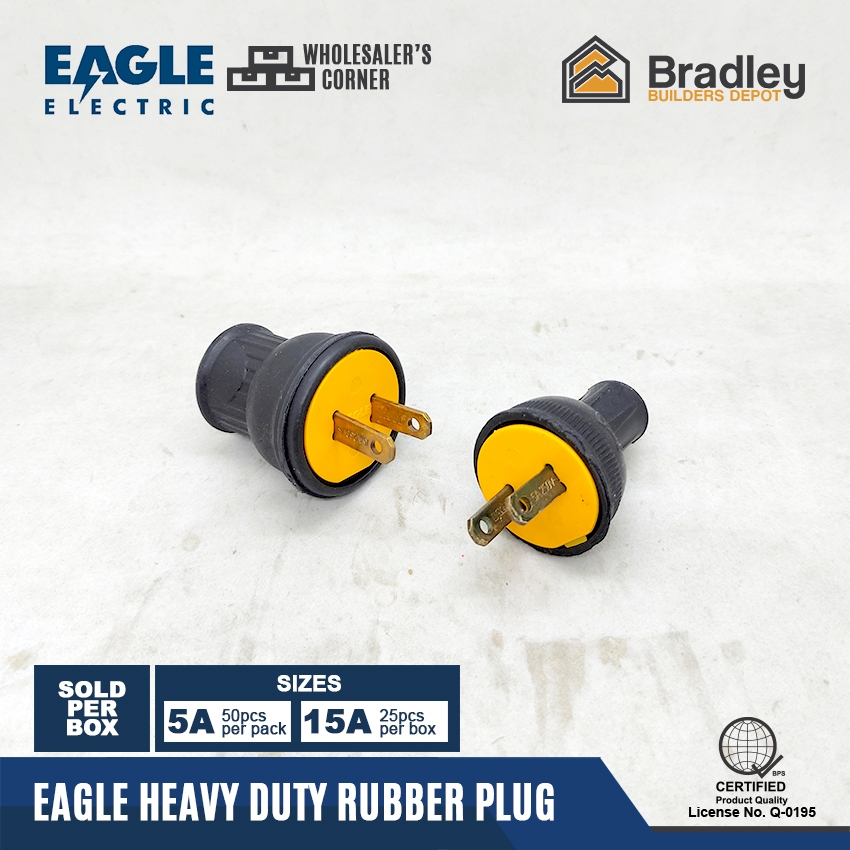 Eagle Heavy Duty Rubber Plug (5A | 15A) SOLD PER BOX | Shopee Philippines