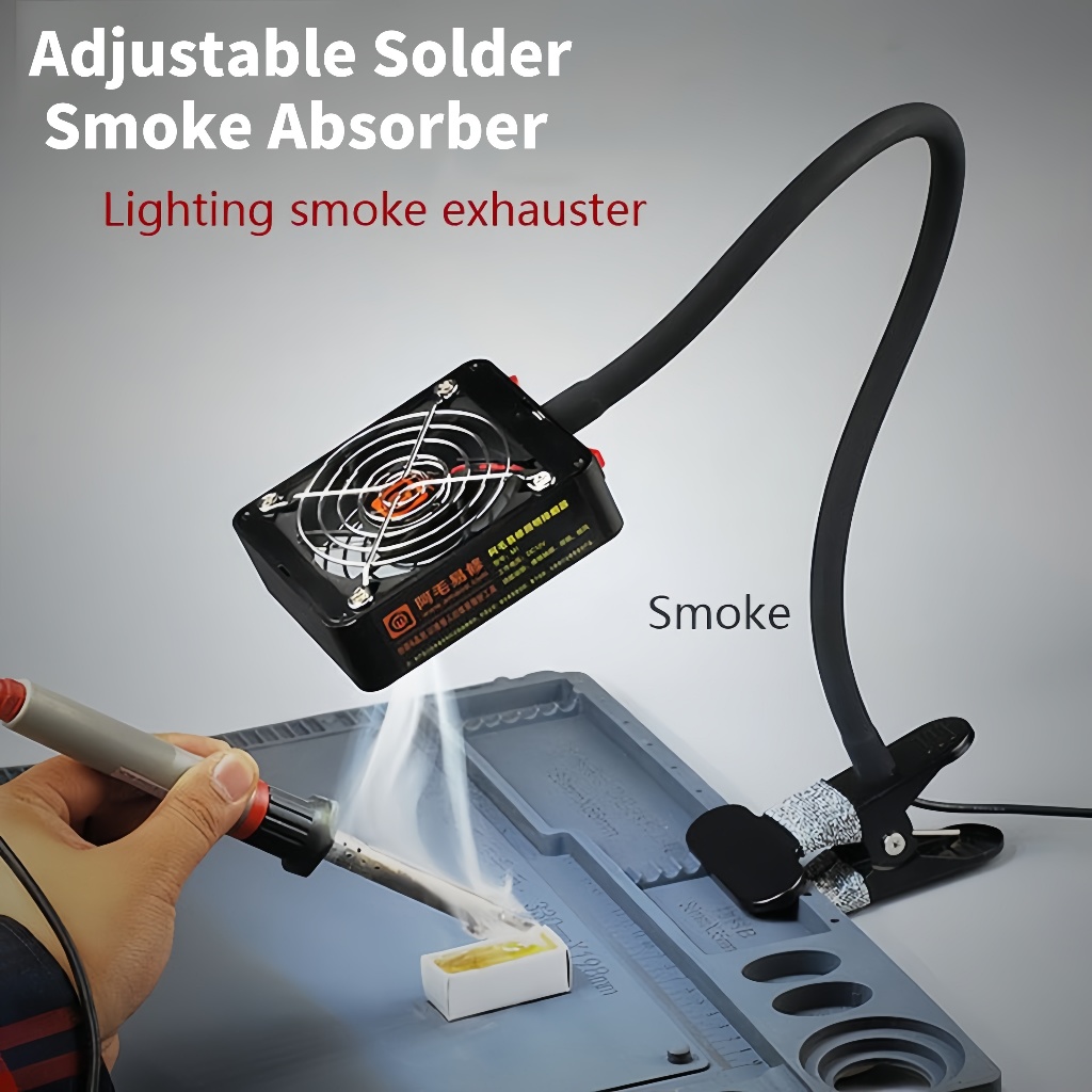 12V Adjustable Solder Smoke Absorber Fan Fume Extractor Portable With ...