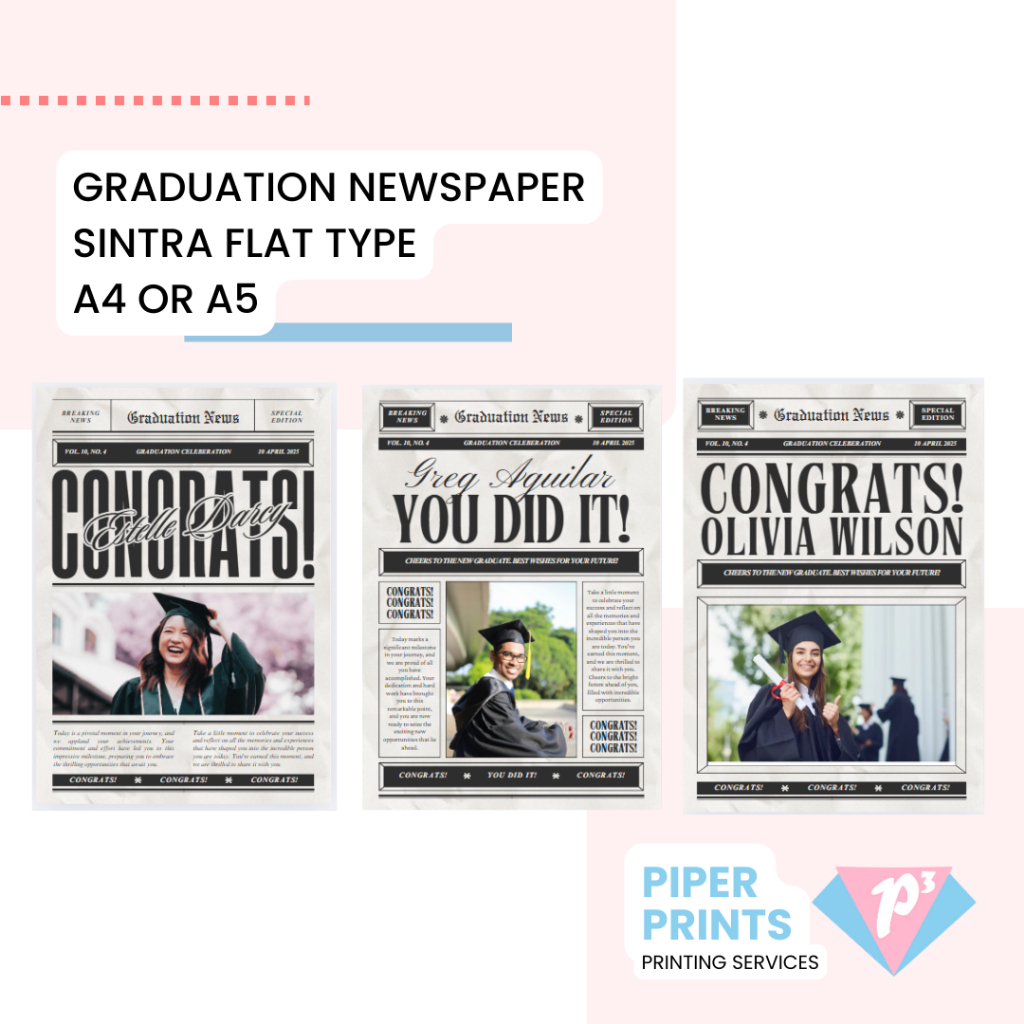 Personalized Graduation Newspaper Sintra Flat Type | Shopee Philippines