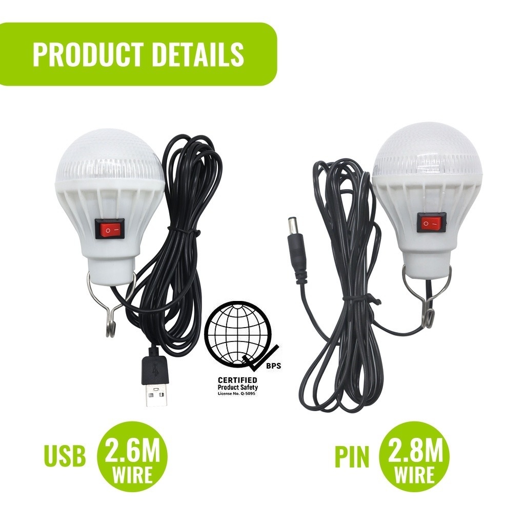 5volts 5W USB LED bulb energy saving lamp light For Gdlite Solar Lighting System and Solar Radio ...